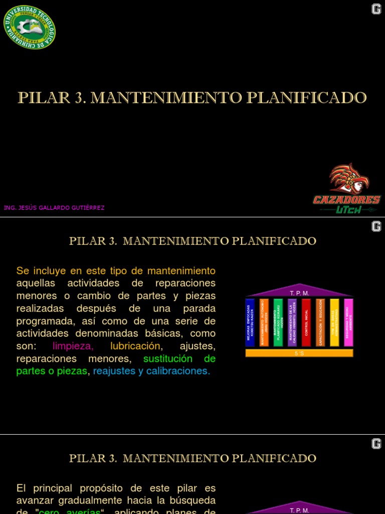 Pilar 3 Mantenimiento Planificado | PDF | Ingeniería de confiabilidad