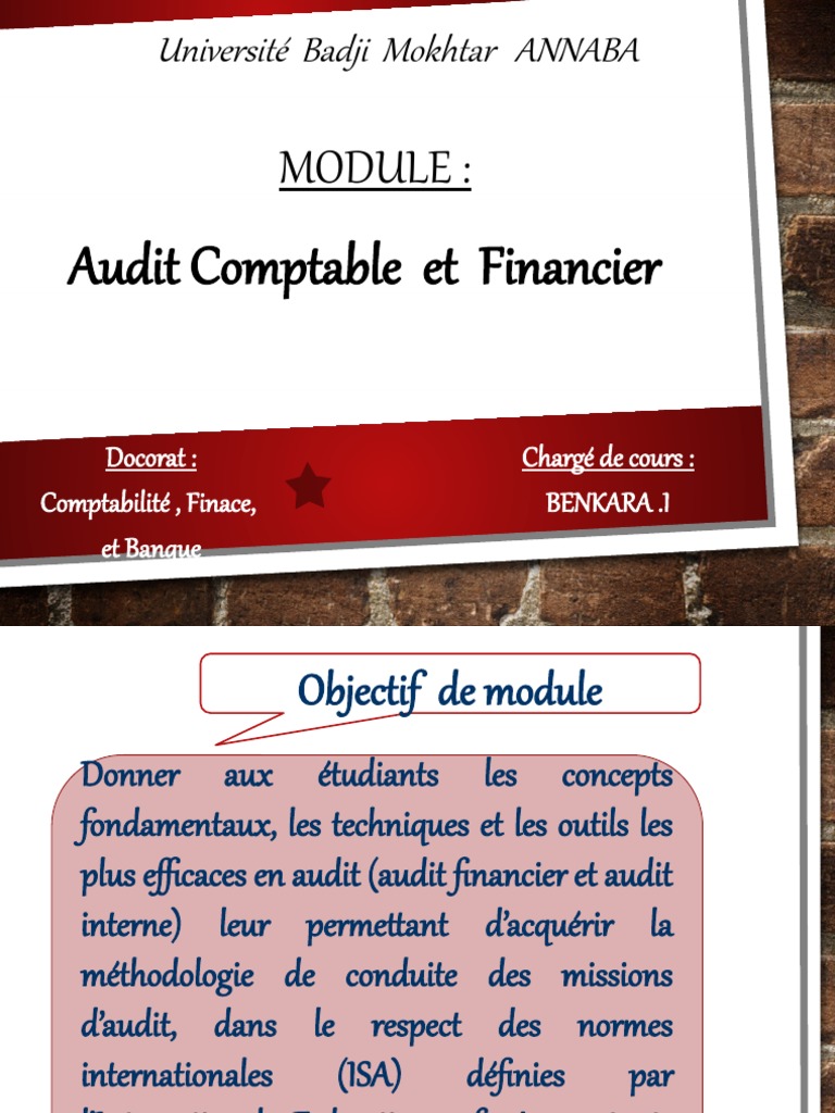 Audit Comptable et Financier: Concepts Clés | PDF | Audit financier | Audit