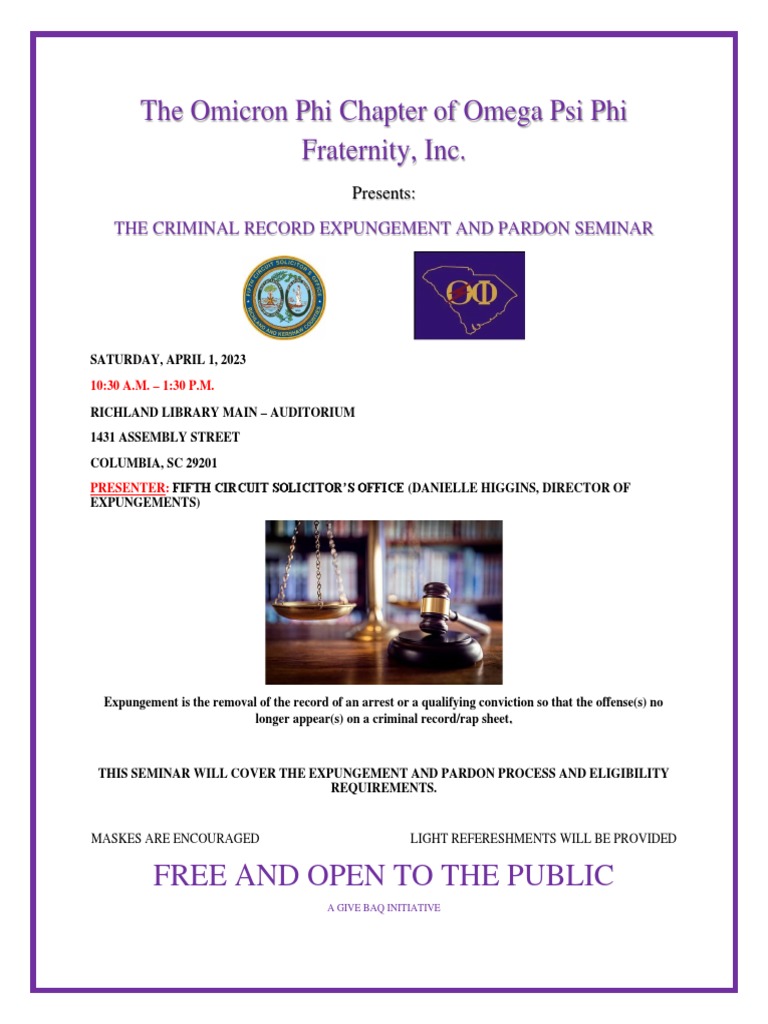 Flyer Expungement Seminar | PDF