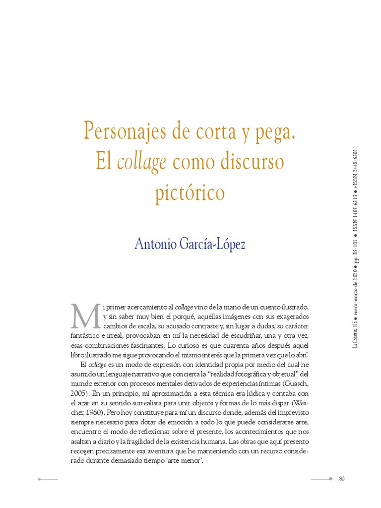 Personajes de Corta y Pega. El Collage Como Discurso Pictórico | PDF ...