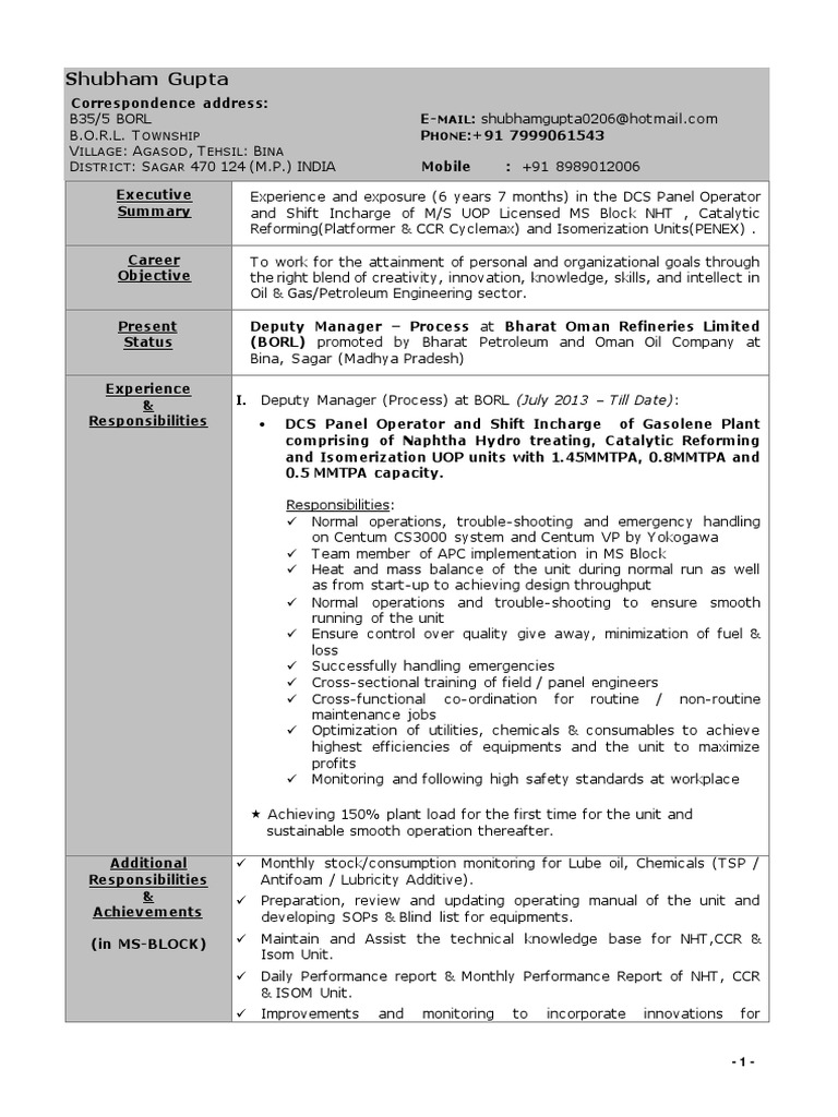 Shubham Gupta CV | PDF