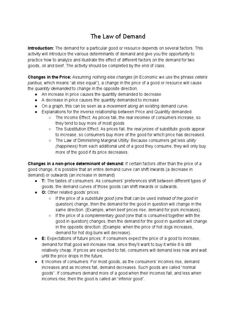 Understanding the Law of Demand | PDF | Demand | Demand Curve