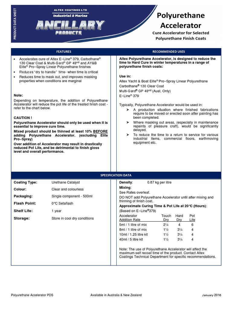 Cure Accelerator For Selected Polyurethane Finish Coats | PDF ...