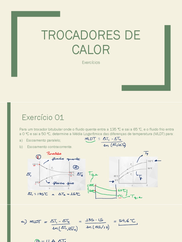 Exercícios - Trocadores de Calor | PDF
