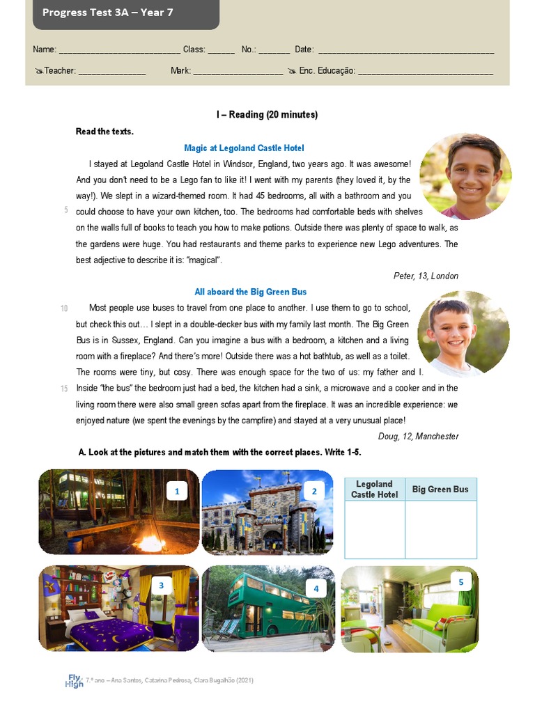 Progress - Test - 3A - Year 7 - 2020 - 21 | PDF | Linguistics