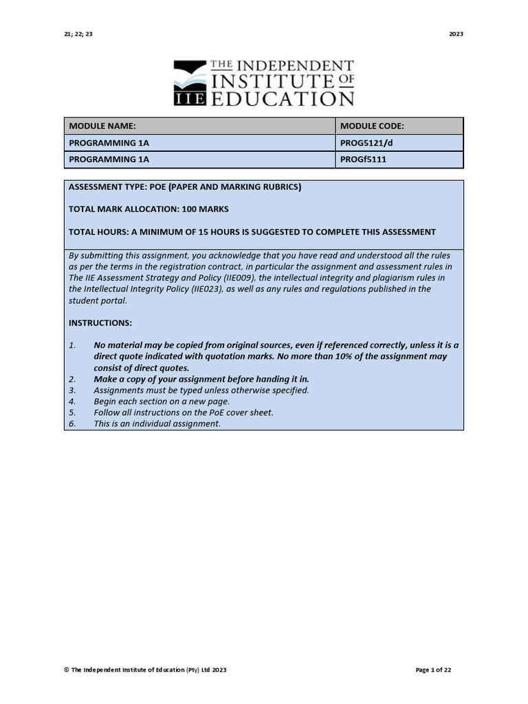 Prog 5121 Poe | PDF | Password | Software Bug
