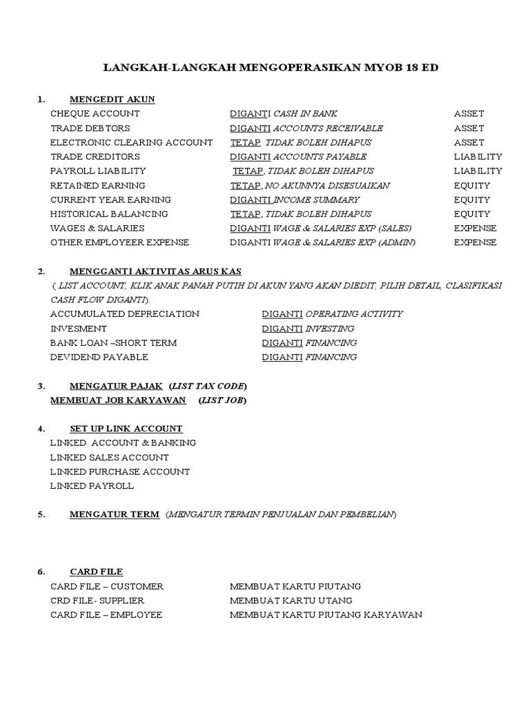 Langkah - Langkah Myob | PDF