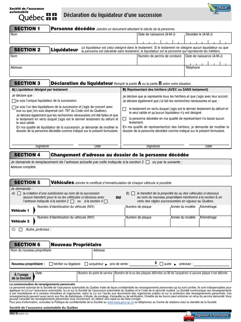Déclaration du Liquidateur de Succession | PDF
