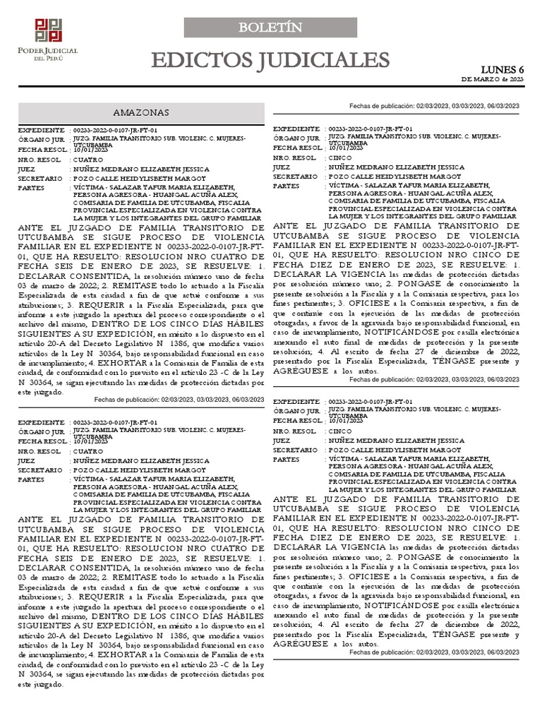 Edictos Judiciales: Boletín | PDF | Fiscal | Gobierno
