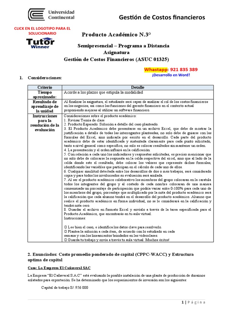 Tw-Gestion de Costos Financieros GCF Pa3 - 2023 | PDF | Compartir (Finanzas) | Impuestos