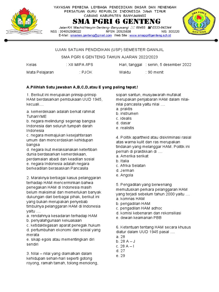 Soalpas Ganjil PPKN | PDF