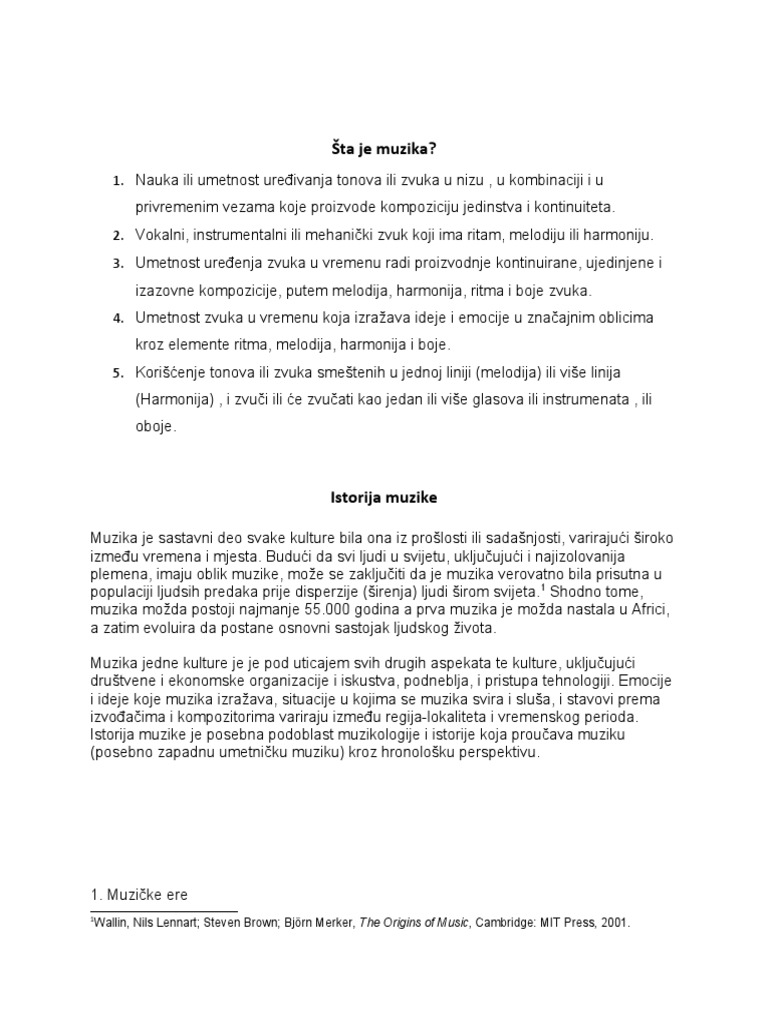 Istorija Muzieke | PDF