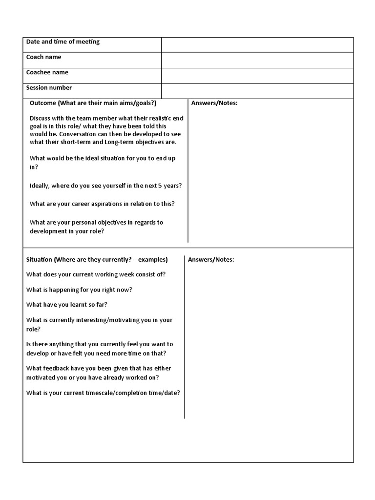 Sample Coaching Plan Template | PDF