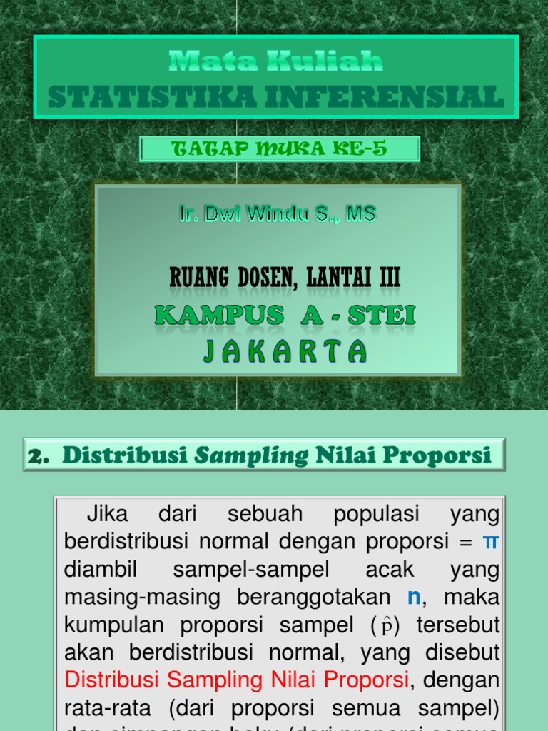 Distribusi Sampling Nilai Proporsi | PDF | Metode & Bahan Ajar ...