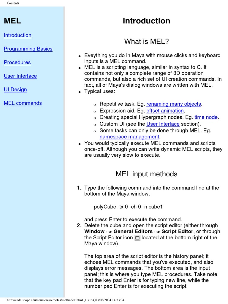 Introduction to MEL Scripting in Maya | PDF | Command Line Interface ...