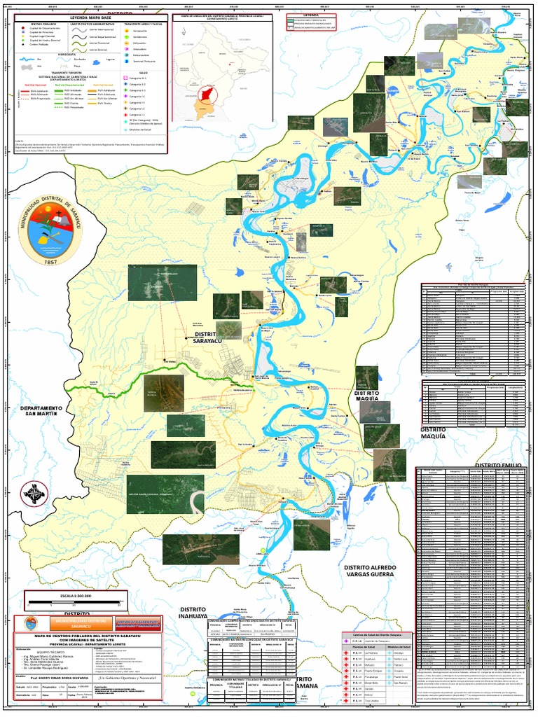 1 - 160601 - Mapa A1 - Distrito - SARAYACU - MDS 2023 - Centros Poblados Marzo 2023 | PDF