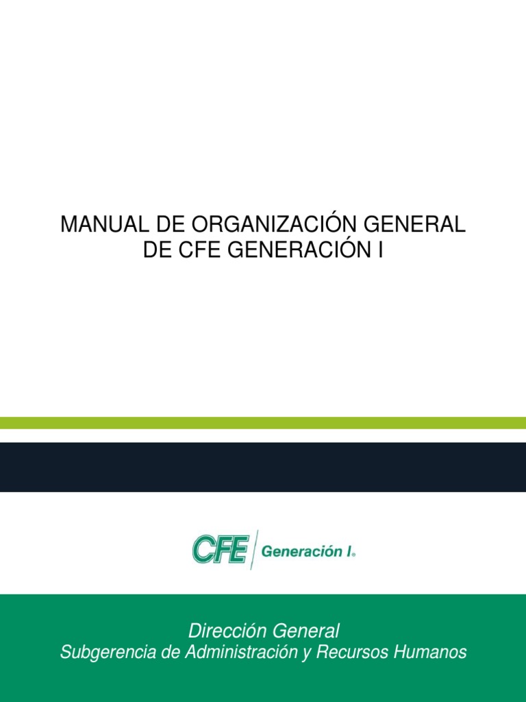 Manual de Organizacion General de Cfe Generacion I | PDF | México | Ingenieria Eléctrica