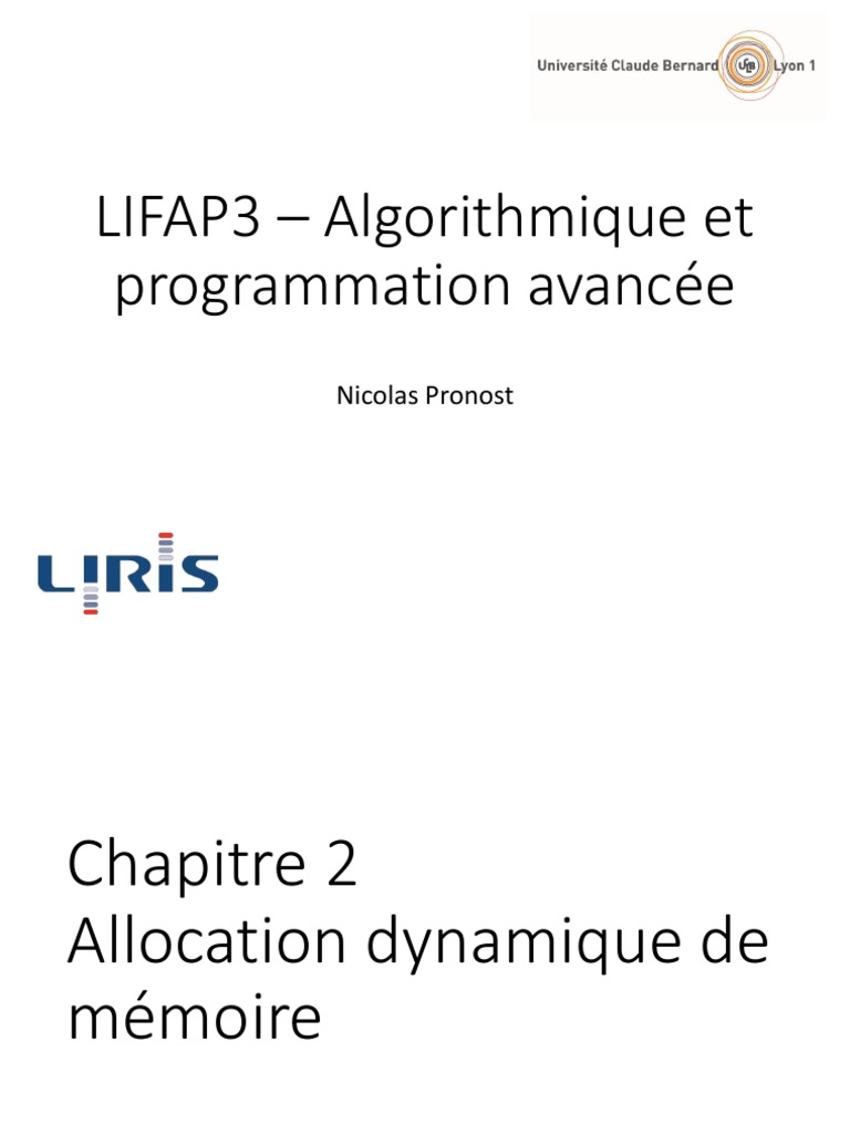 Allocation Dynamique de Mémoire | PDF | Pointeur (programmation) | Variable (informatique)