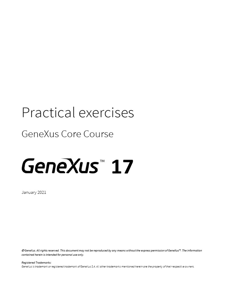Practical Exercises: Genexus Core Course | PDF | Databases | Parameter (Computer Programming)