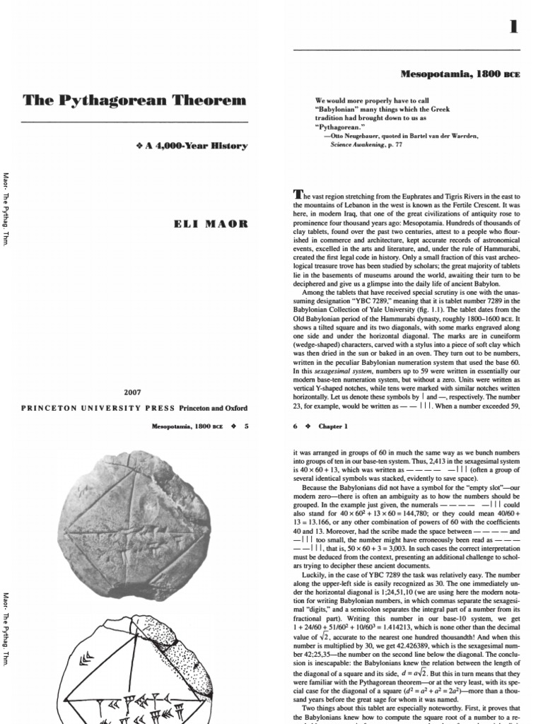 History of The Pythagorean Theorem | PDF | Mesopotamia | Numbers
