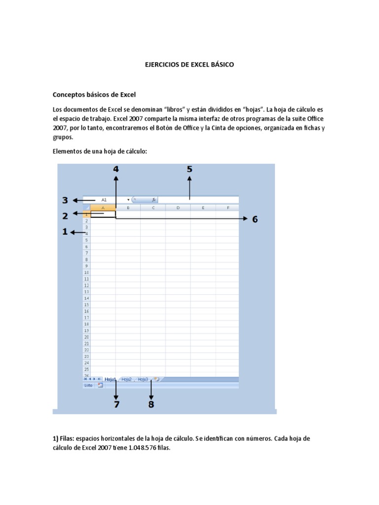 Ejercicios de Excel Básico | PDF | Hoja de cálculo | Microsoft Excel