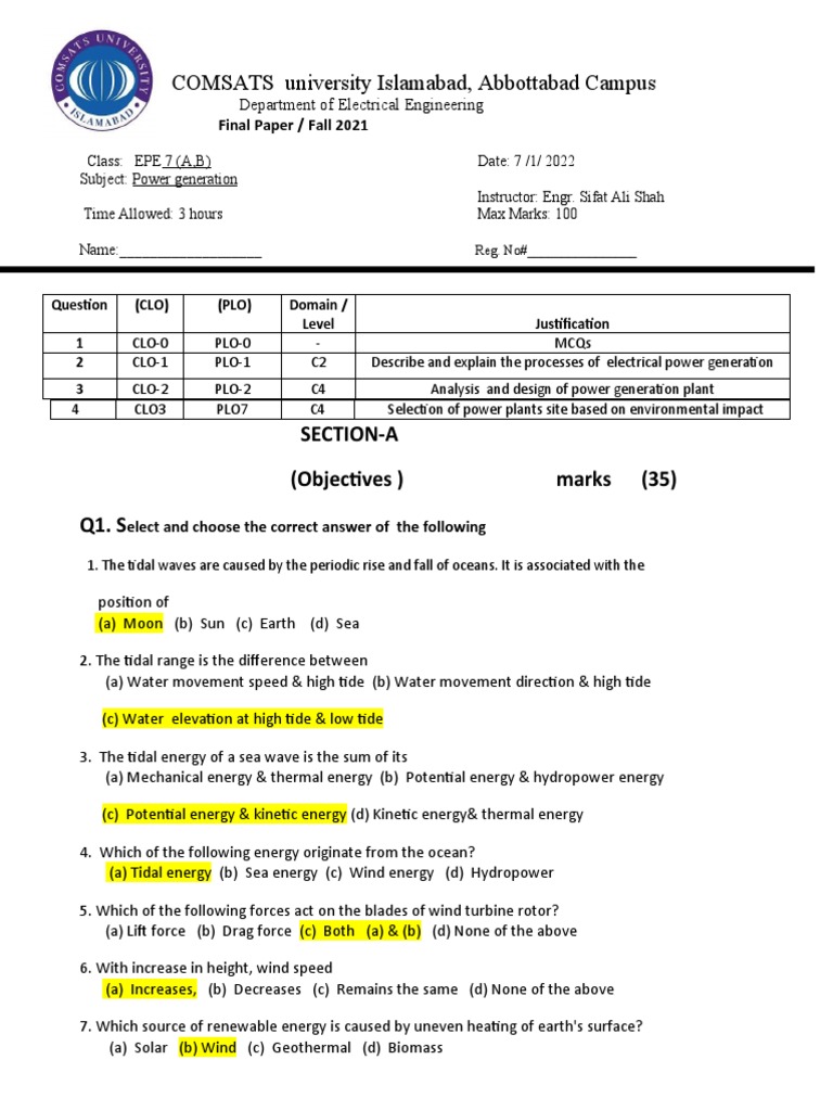 COMSATS University Islamabad, Abbottabad Campus | PDF | Solar Energy ...