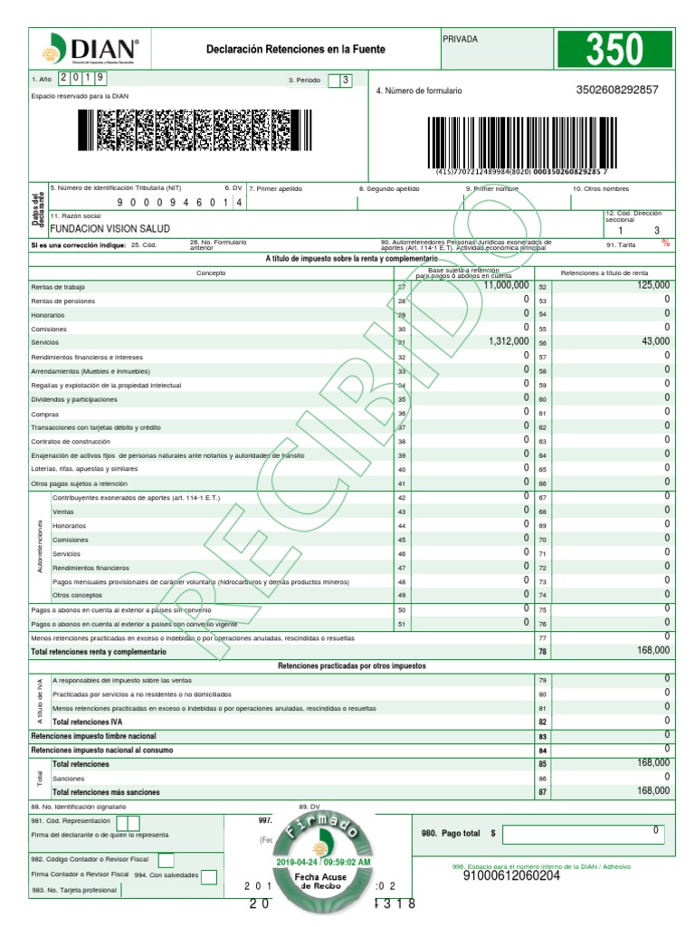 Formulario 350 | PDF | Impuestos | Economias