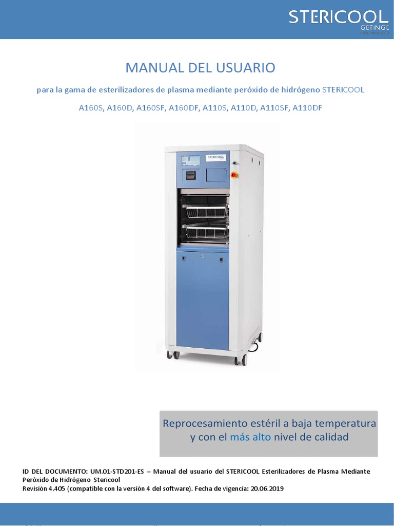 Getinge (Stericool) - Manual Del Usuario v4.405 ES | PDF | Agua | Esterilización (Microbiología)
