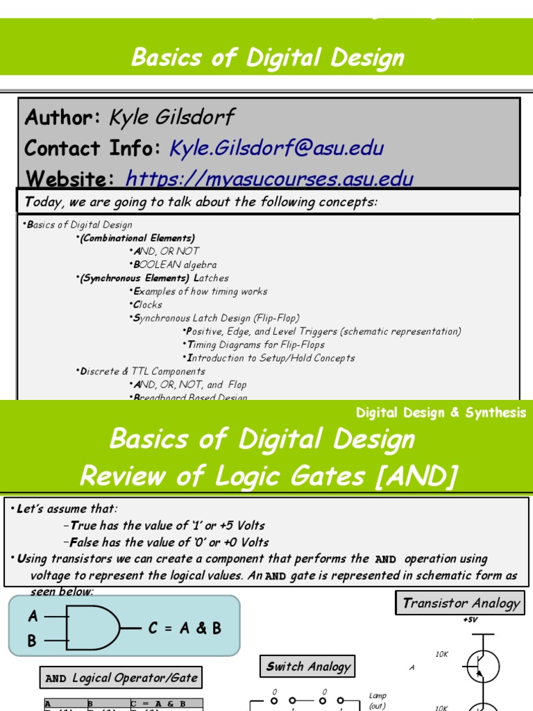 Digital Design Basics and Logic Gates | PDF | Logic Synthesis ...