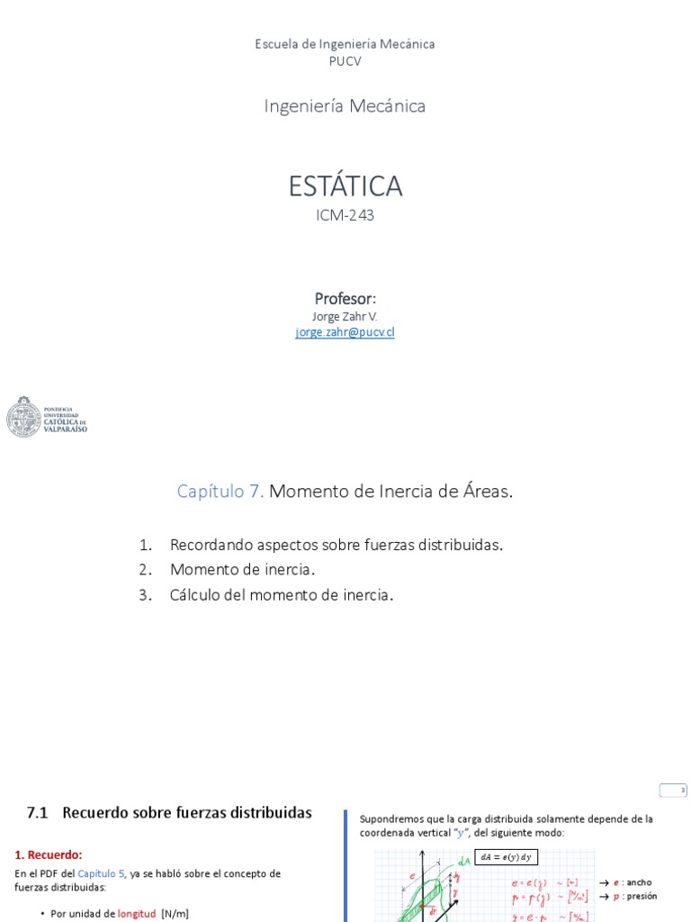 09 - Fuerzas Distribuidas y Momento de Inercia | PDF | Viga (Estructura) | Doblar