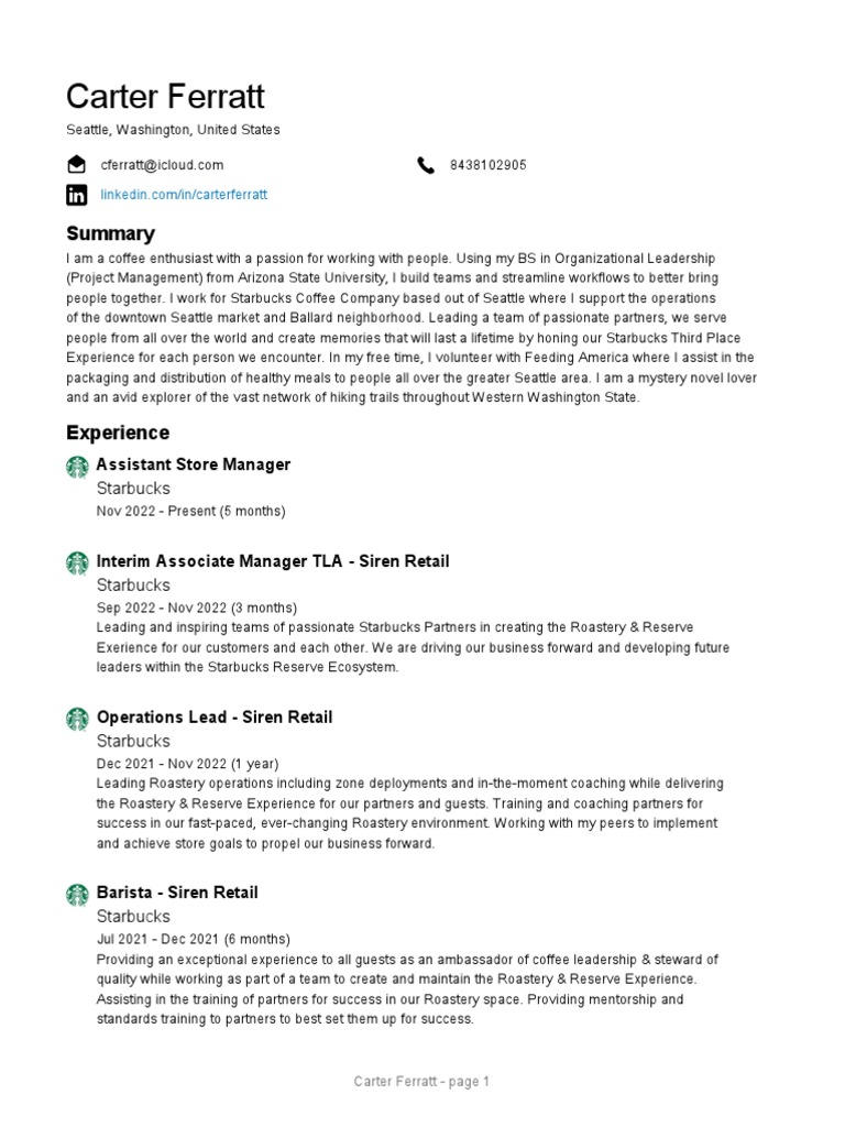 Resume Carter Ferratt 2 | PDF