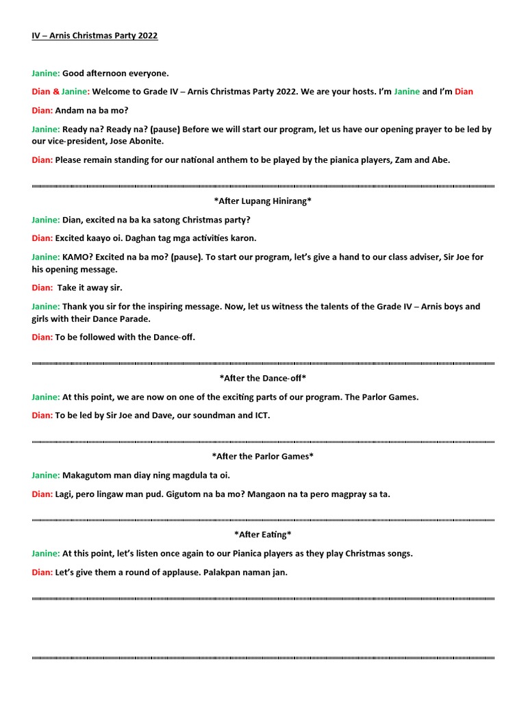 Script-MC-Christmas Party | PDF | Christmas