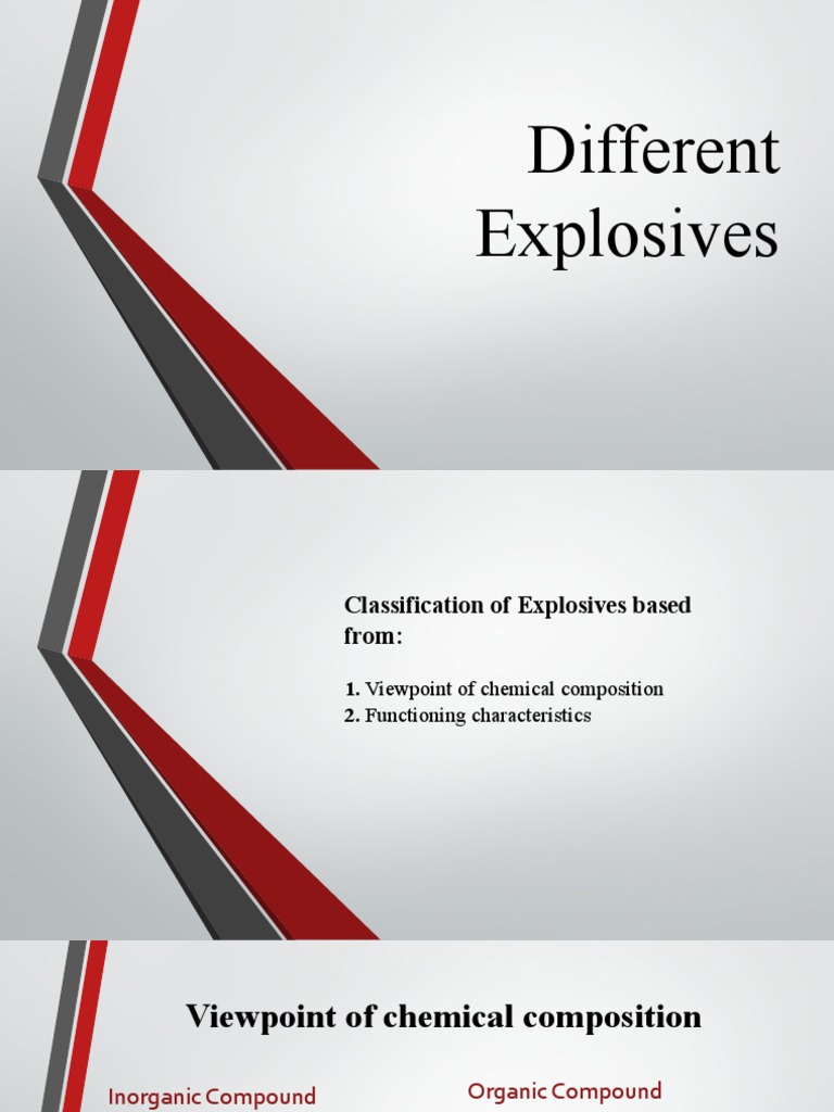 Classification and Properties of Common Explosive Materials | PDF ...