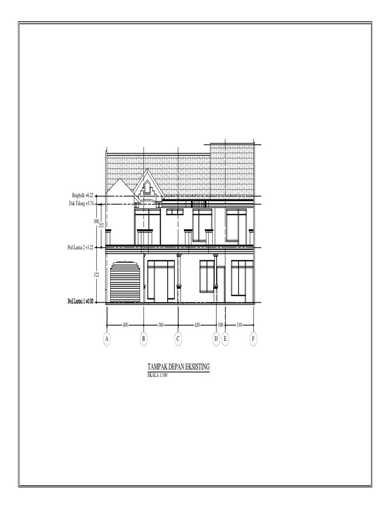 Data Pengukuran Bangunan Skala 1:100 | PDF