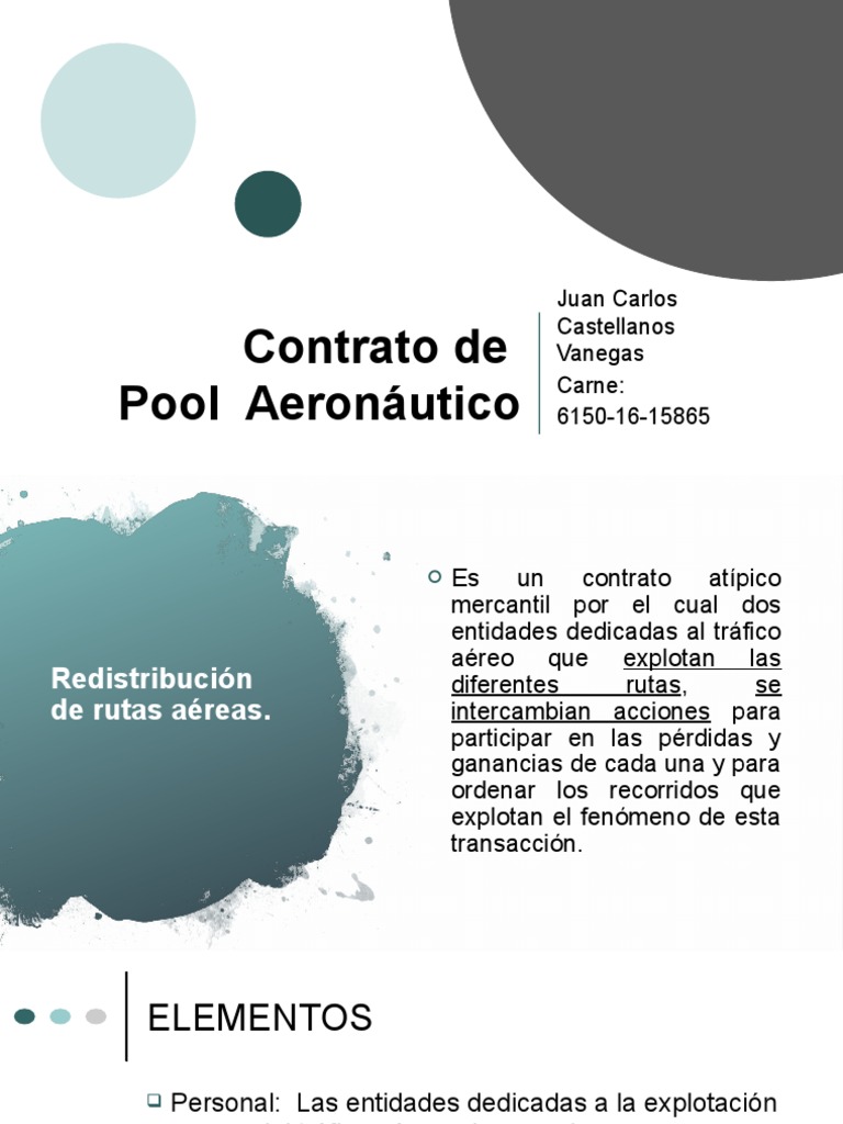 Exposiciòn Del Contrato Atìpico POOL AEREONAUTICA | PDF