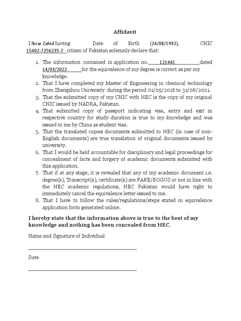 Affidavit New 3 | PDF | Law