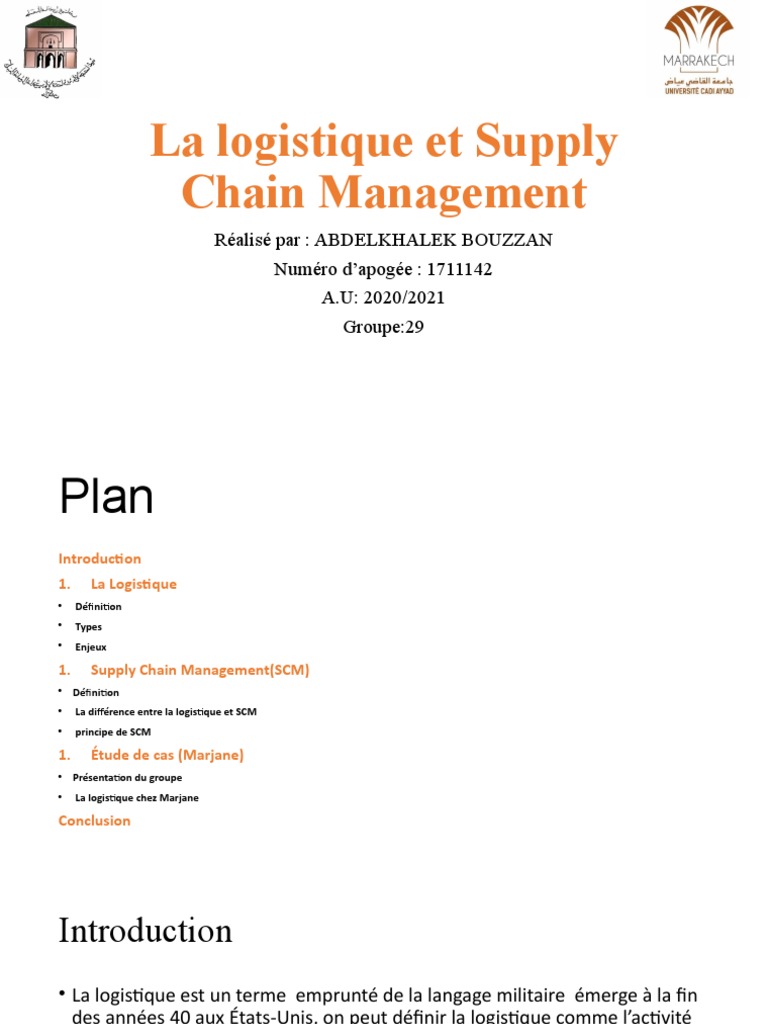 La Logistique 20 | PDF | Logistique | Gestion de la chaîne logistique