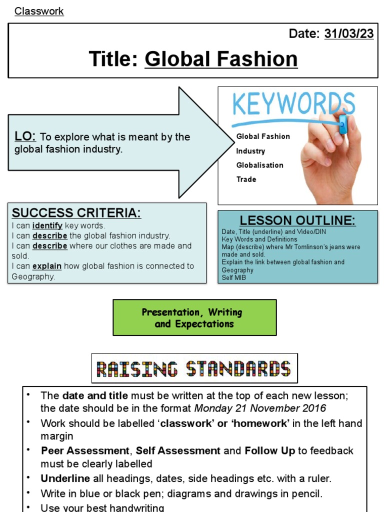 Lesson 1 - The Global Fashion Industry | PDF | Jeans | Fashion