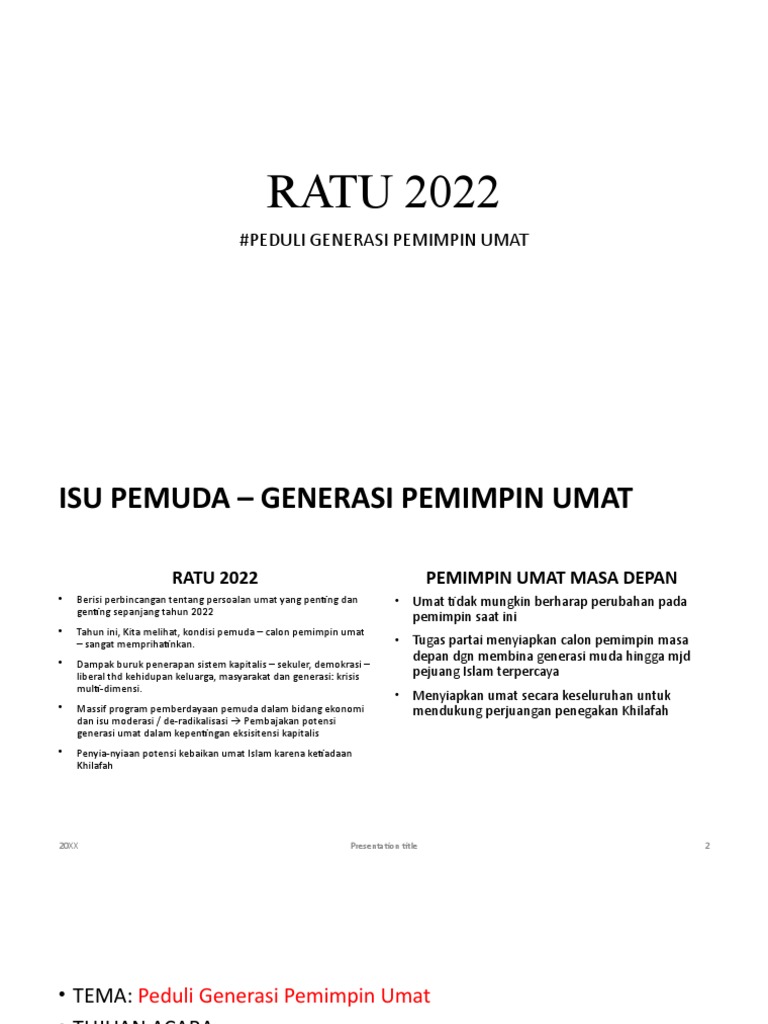 Agenda RATU - 2022 | PDF