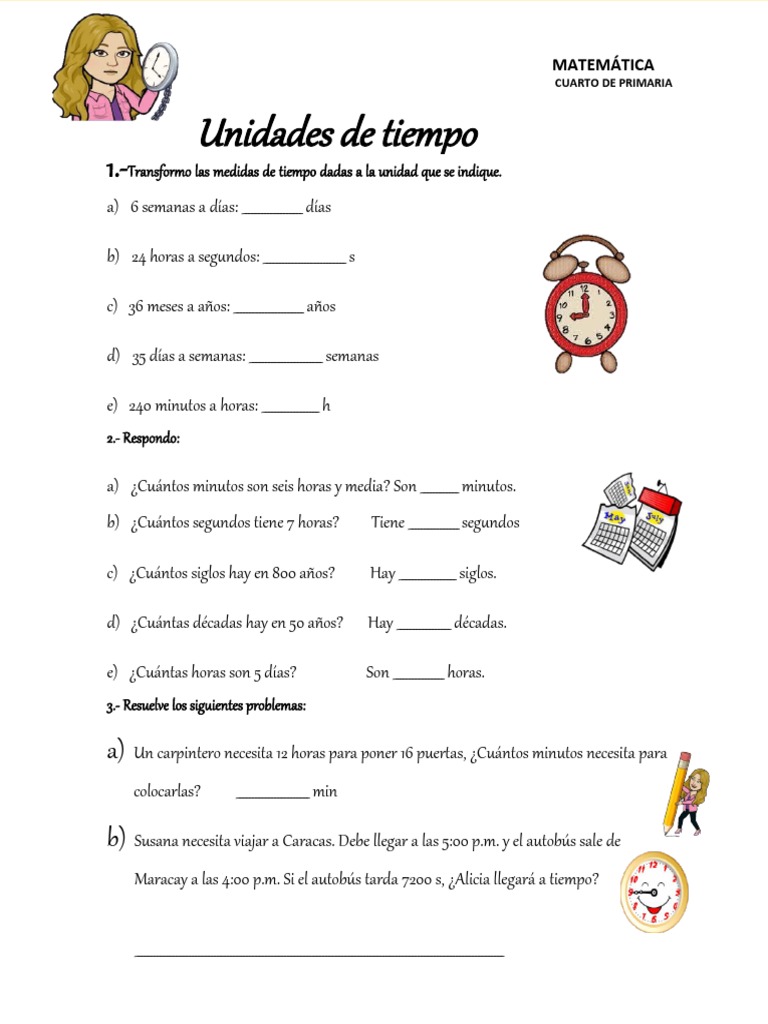 Ejercicios de Conversión de Unidades de Tiempo | PDF