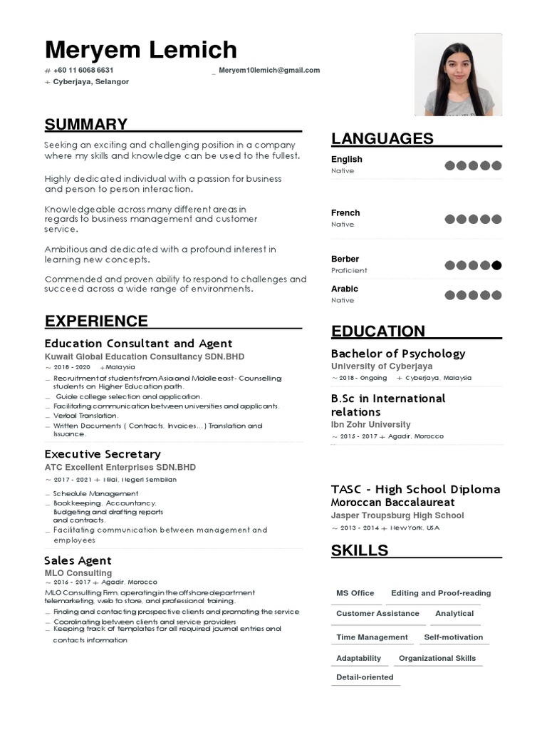 MeryemLemich CV | PDF | Communication | Cognitive Science