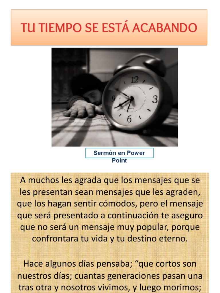 Tu Tiempo Se Esta Acabando 1 | PDF | Pecado | Cristo (título)