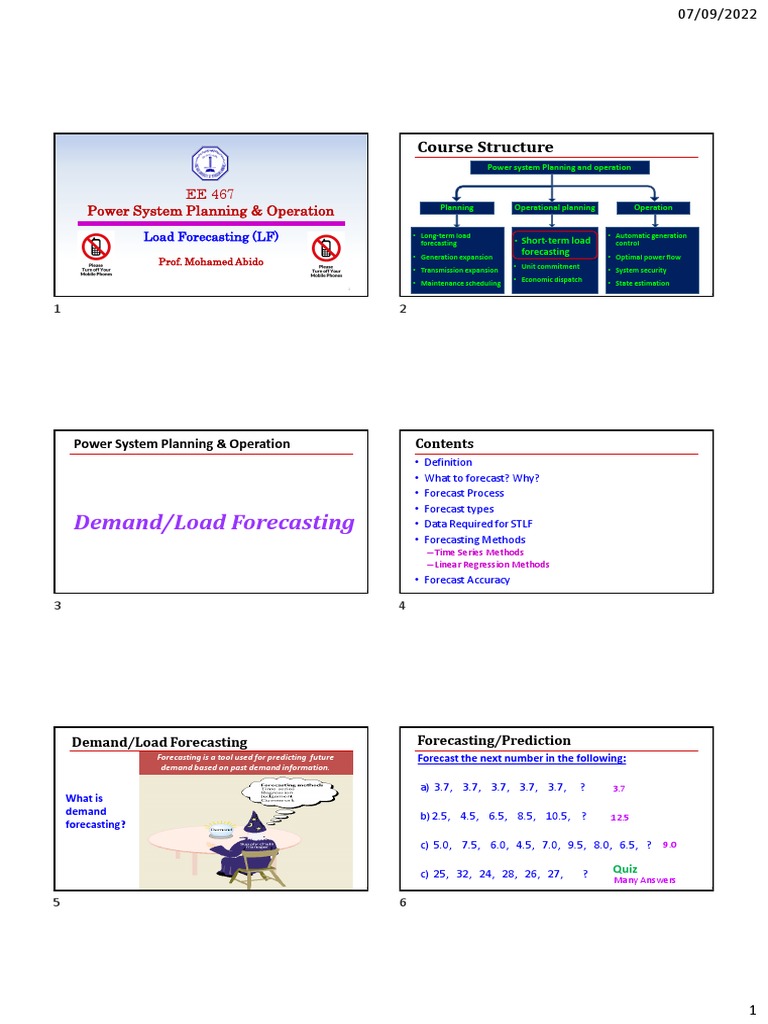 Power System Planning And Operation An Overview Of Load Forecasting