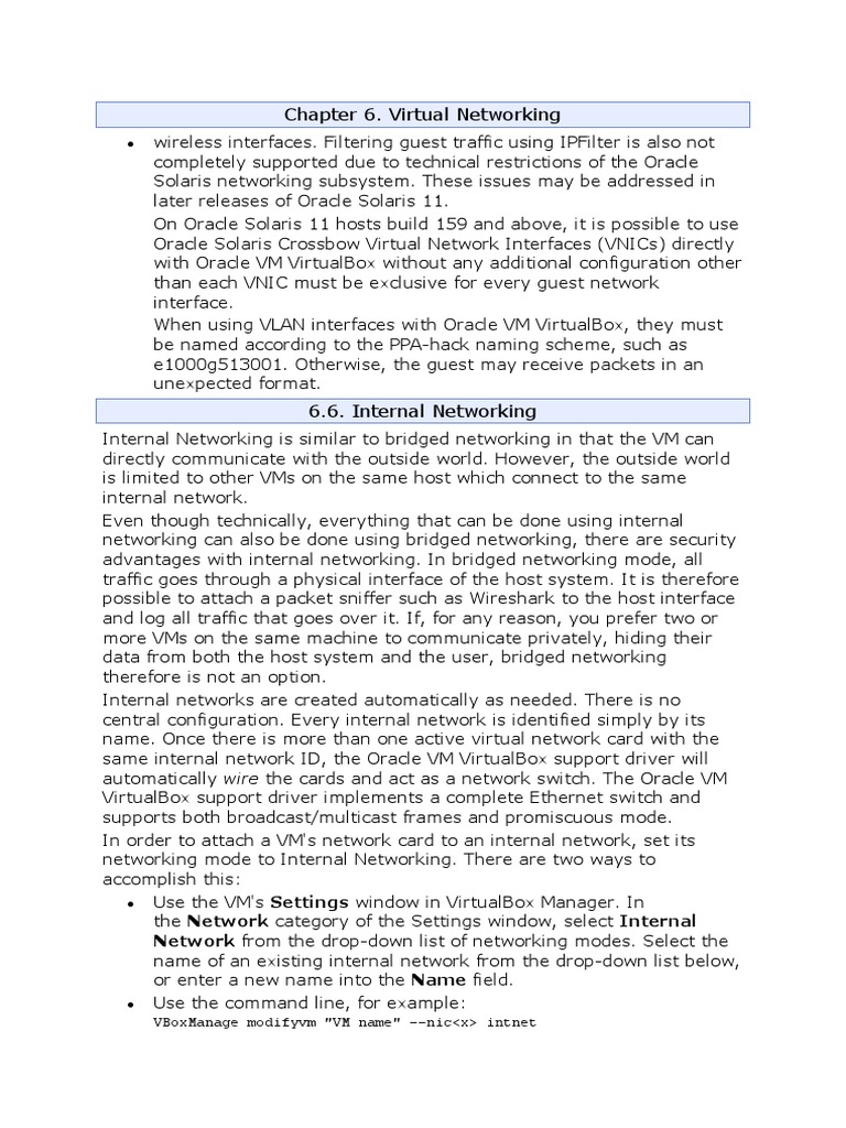 Chapter 6. Virtual Networking: Network From The Drop-Down List of Networking Modes. Select The ...
