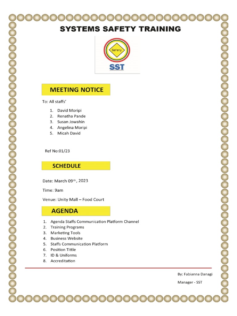 SST Meeting Notice | PDF