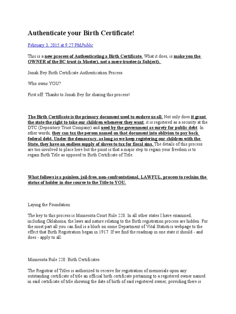 Authenticate Your Birth Certificate!: February 3, 2015 at 9:27 PM ...