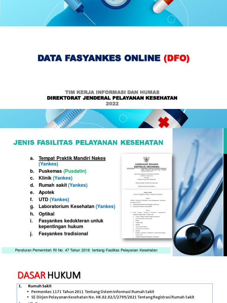 Data Fasyankes Online: Direktorat Jenderal Pelayanan Kesehatan | PDF ...