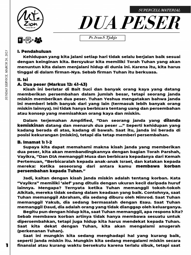 26 Maret 2023 - Dua Peser | PDF