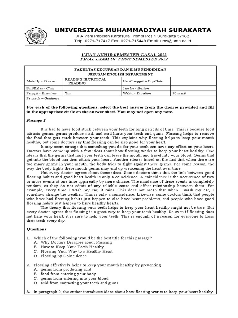 UAS-Reading III - CRITICAL READING | Download Free PDF | Desert | Precipitation