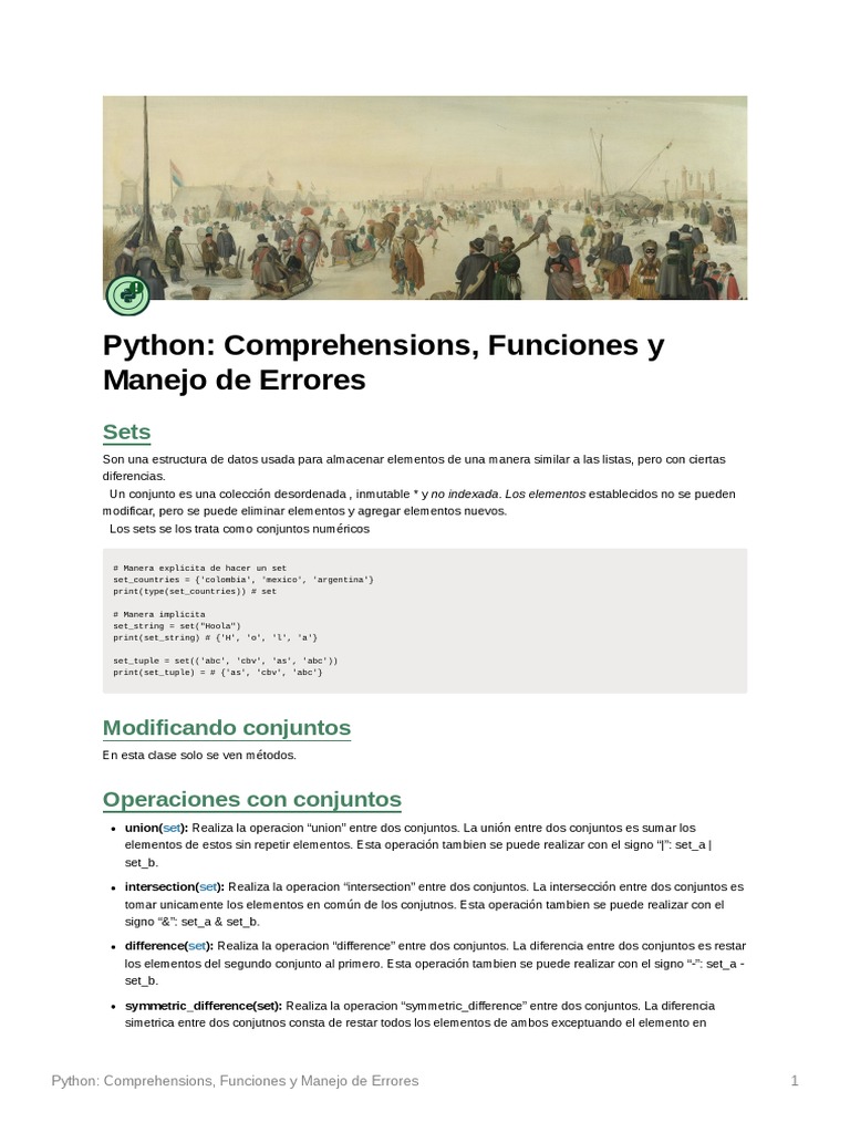 Python Comprehensions Funciones y Manejo de Errores | PDF | Python (lenguaje de programación ...